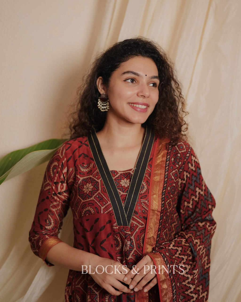 Designer Kurthi Dupatta Set (Code -1998 BK) – Blocks & Prints